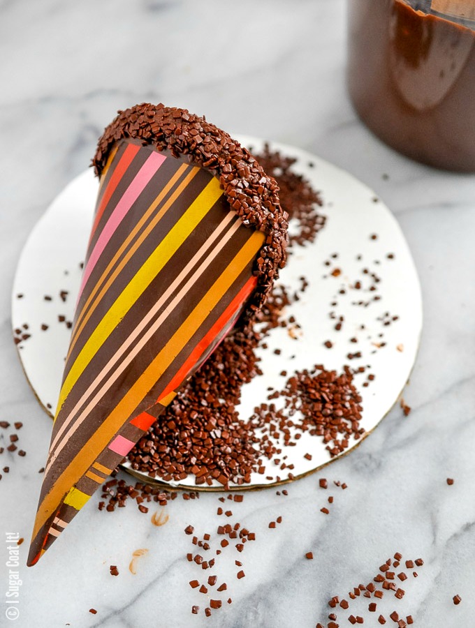 How To Make Chocolate Cones with Chocolate Transfer - I Sugar Coat It